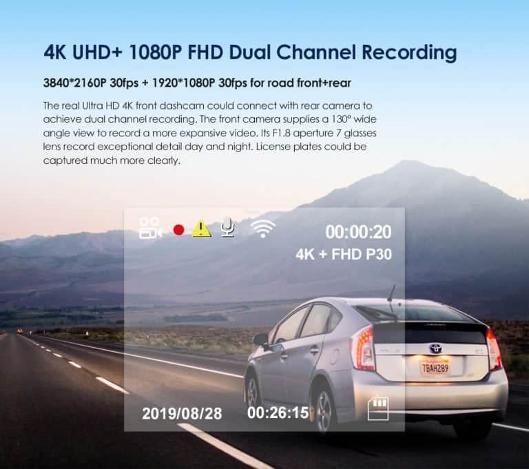 A129 Pro Duo 4K Dashcam - 2 Channel - Front & Rear | Viofo UK